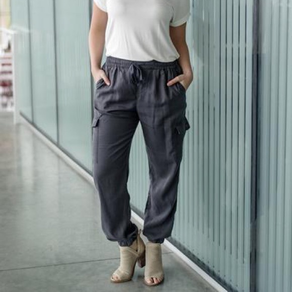 Dex | Pants & Jumpsuits | Dex Grey Jogger Cargo Elastic Waist Pants ...